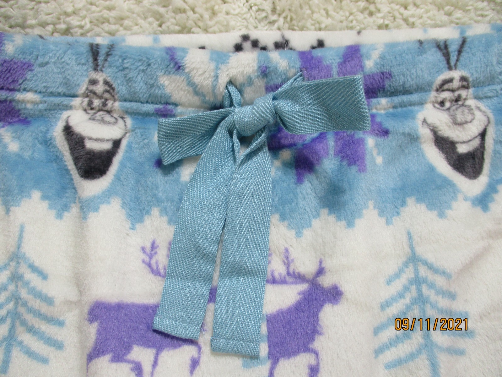 Frozen Olaf Pajama Pants Women Medium White Drawstrin… - Gem