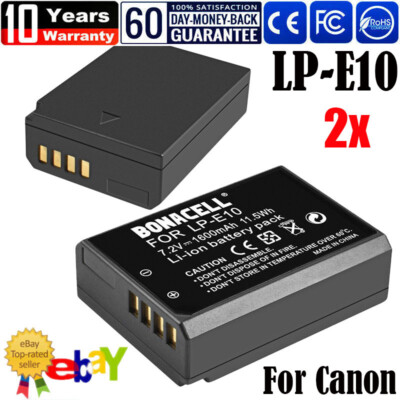 2 PACKS LP-E10 Battery For Canon EOS 1100D 2000D 1200D 1300D 4000D ...