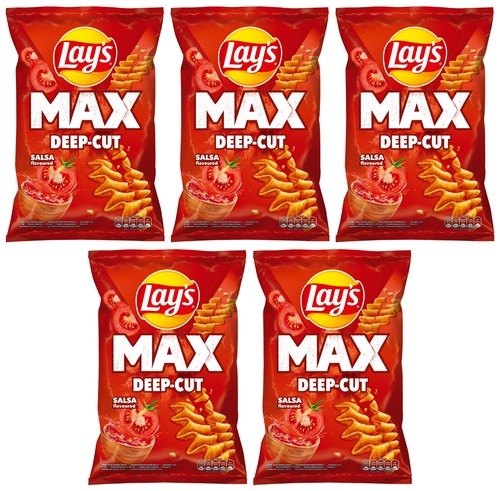 5 LAYS MAX DEEP CUT SALSA Flavor Potato Chips Crisps Snacks 120g 4.2oz ...