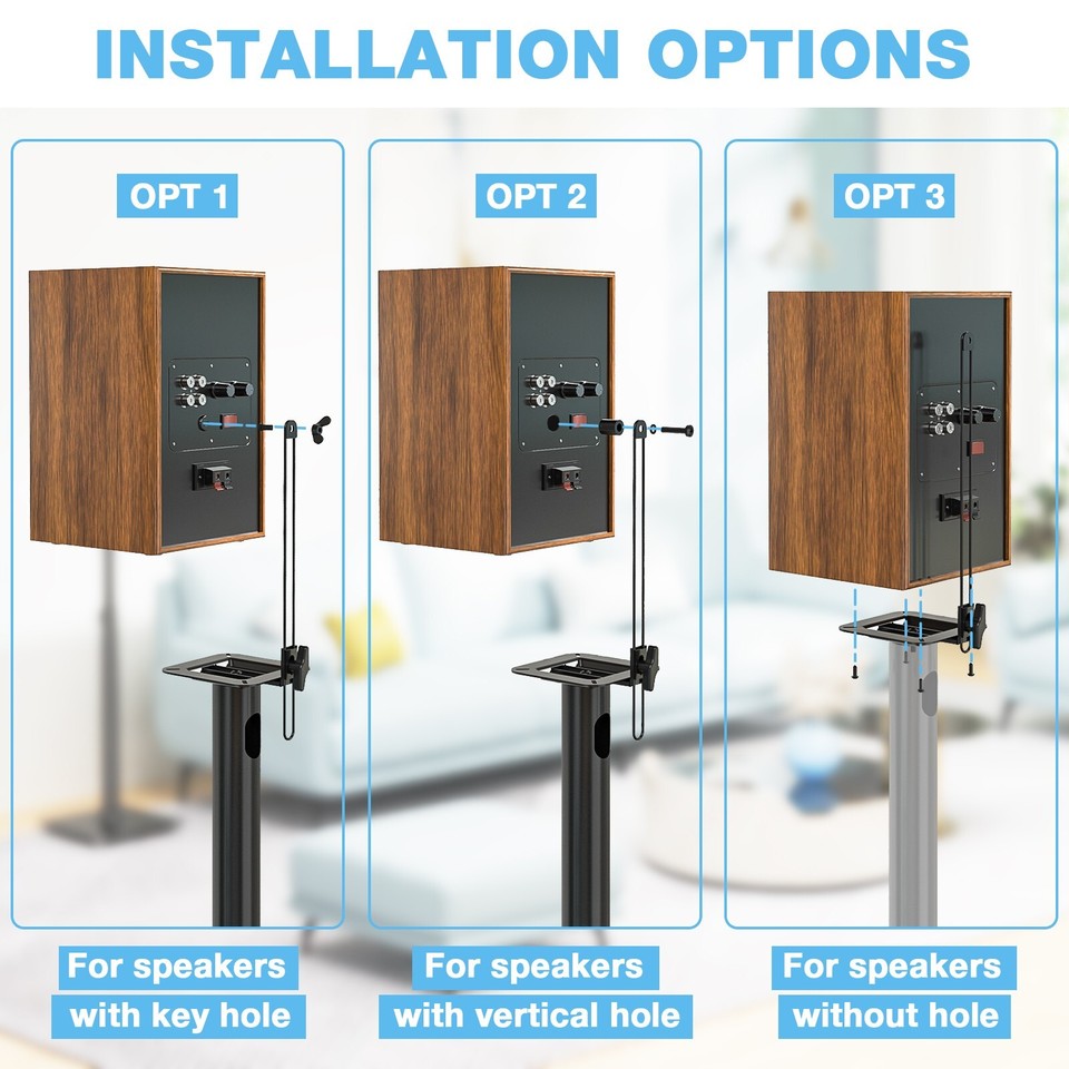 Speaker Stands Pair 32.4-43 Inch Height Adjustable Stands for Bookshelf ...