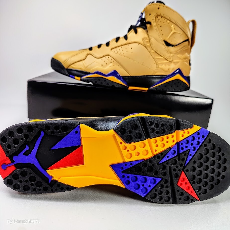 Air Jordan 7 Men's US 13 Vachetta Tan Black Yellow Purple Nike Retro ...