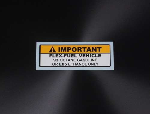 Flex Fuel Vehicle 93 Octane or E85 Ethanol Gas Fuel Tank Sticker Decal ...