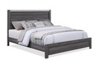 Beautiful 4pc Queen Size Dark Gray Finish Panel Bed Set Wooden Bedroom ...