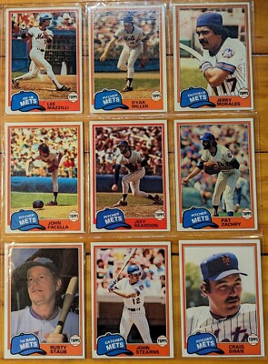 Vintage 1981 Topps New York Mets 34 cards team set lot, team card ...