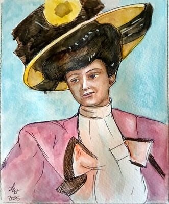 Lady Quay: A One-of-a-Kind Gouache Masterpiece by Loretta Nash | eBay