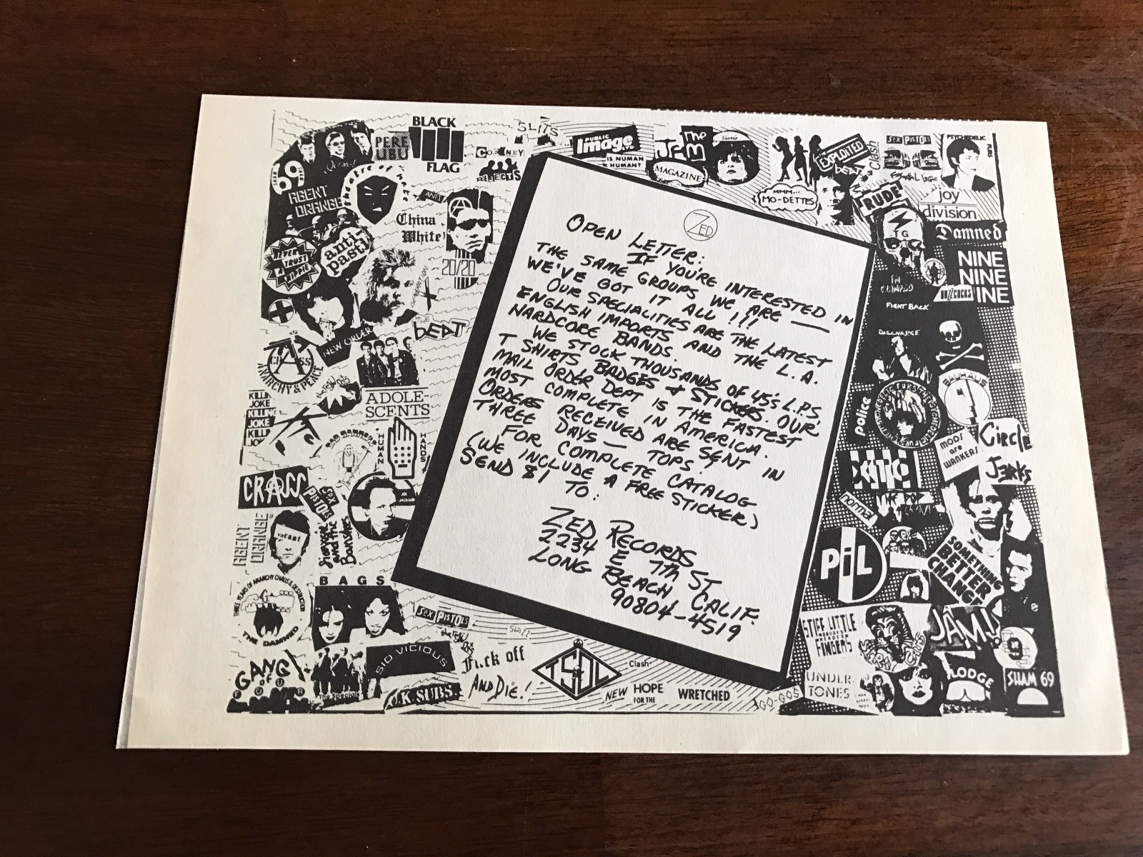 1981 VINTAGE 8"X5.25" PRINT Ad FOR ZED RECORDS LONG BEACH, CA LA ...