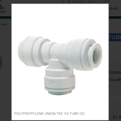 POLYPROPYLENE UNION TEE 1/4 TUBE OD # PP0208W-US | eBay