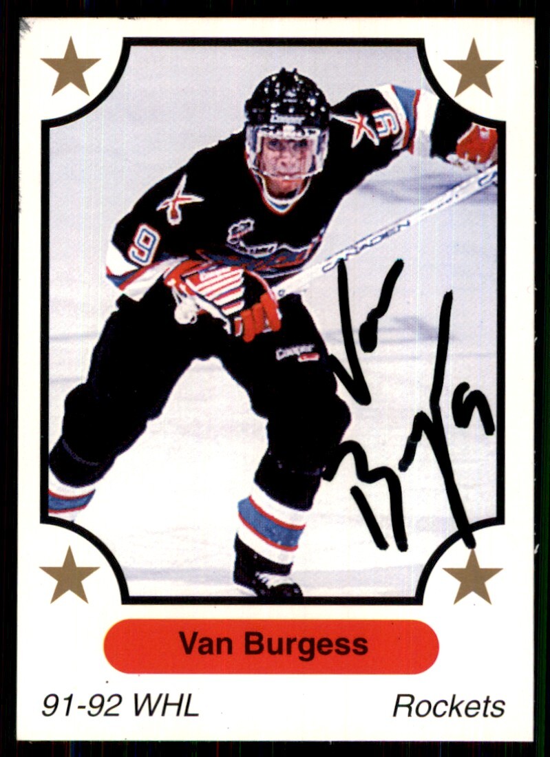 1991-92 7th Inning Sketch WHL Van Burgess IP Signed Auto Tacoma Rockets ...