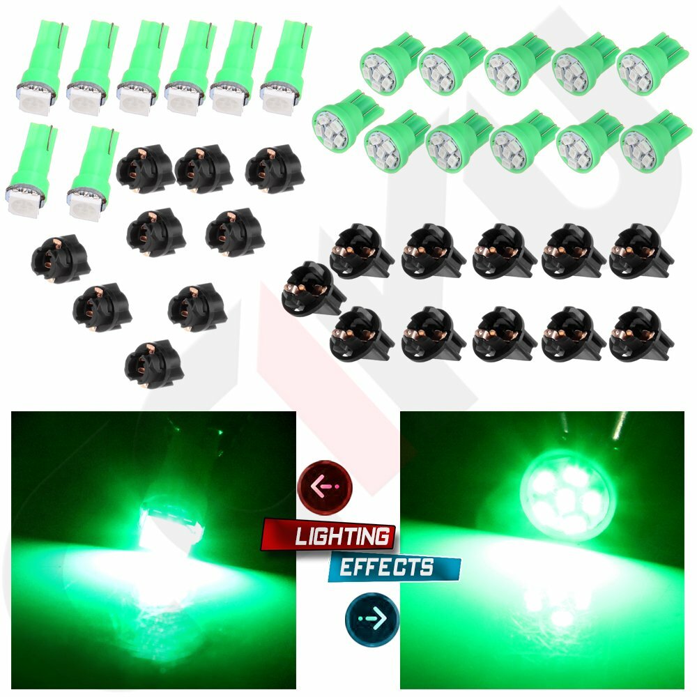 T5 & T10 Green LED Instrument Cluster Dash Gauge Light Kits For Dodge ...