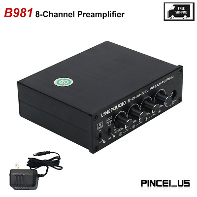 B981 8-Channel Preamplifier Audio Distributor 2 Input & 8 Output RCA 3 ...
