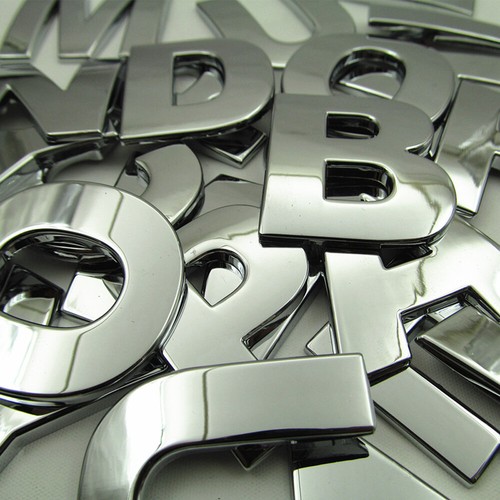40x Letters Car Sticker 3D Chrome Number Symbol Emblem Badge Decal ...