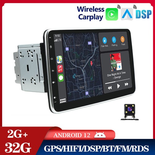 ANDROID 12 DOUBLE 2 DIN CARPLAY CAR STEREO GPS RADIO ROTATABLE SCREEN ...