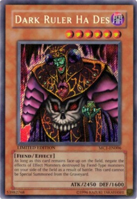 Dark Ruler Ha Des MC1-EN006 X 1 Secret Rare Limited- Mint YUGIOH | eBay
