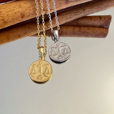 Small Libra Pendant, 925 Sterling Silver, Unisex Libra Charm | eBay UK