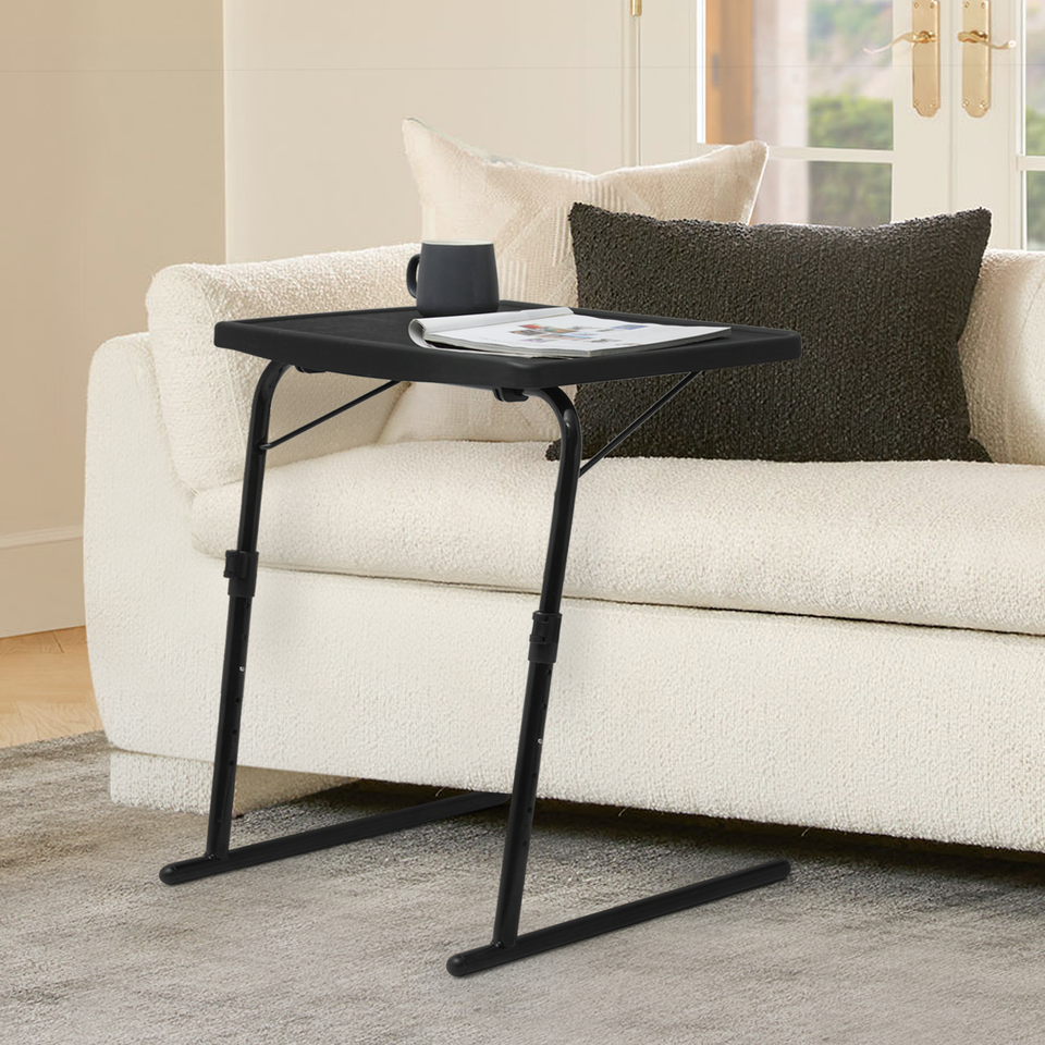 Black Folding Portable TV Tray Laptop Desk Adjustable Sofa Bed Side ...