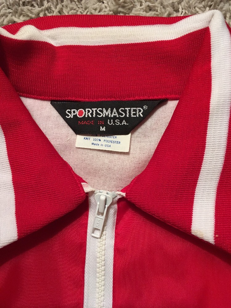 Vintage Mens Sportsmaster Red Nylon Windbreaker W/ 1/4 Zipper, Size M ...