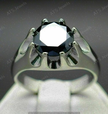 2.00 Ct Round Cut Lab Created Spinel Men's Wedding Ring Real 925 ...