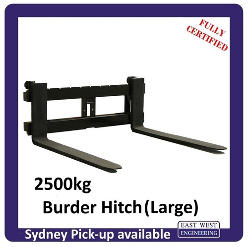 BURDER Style (large) QUICK HITCH PALLET FORKS Fully Certified 2500kg ...