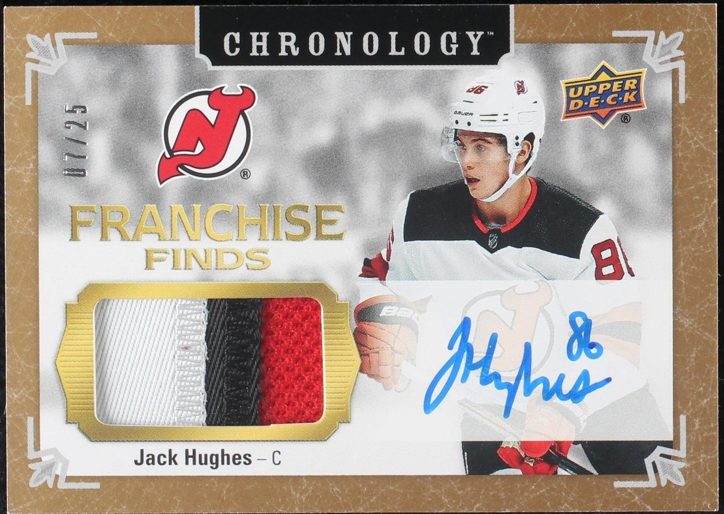 2019-20 Upper Deck Chronology - Franchise Finds Auto Relics Jack Hughes ...