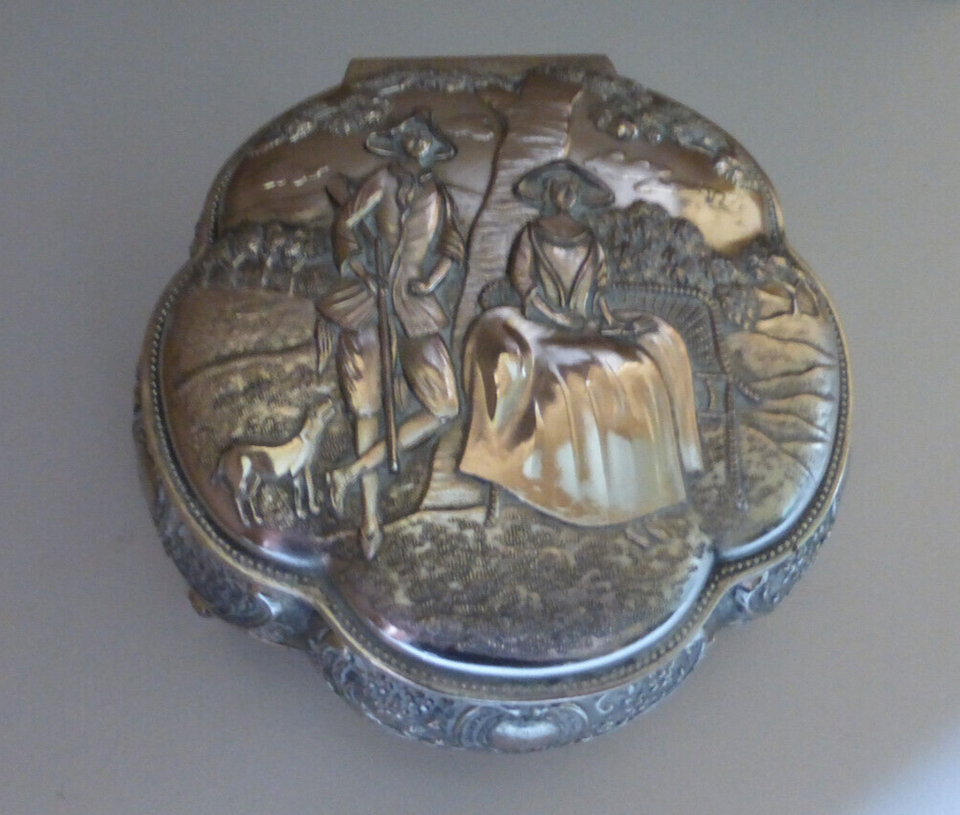 White Metal Jewellery Trinket Box with decoration | eBay UK