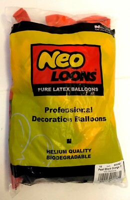 Neo Loons 10" Pearl Black Orange - Y 100 Pure Latex Professional Decor ...