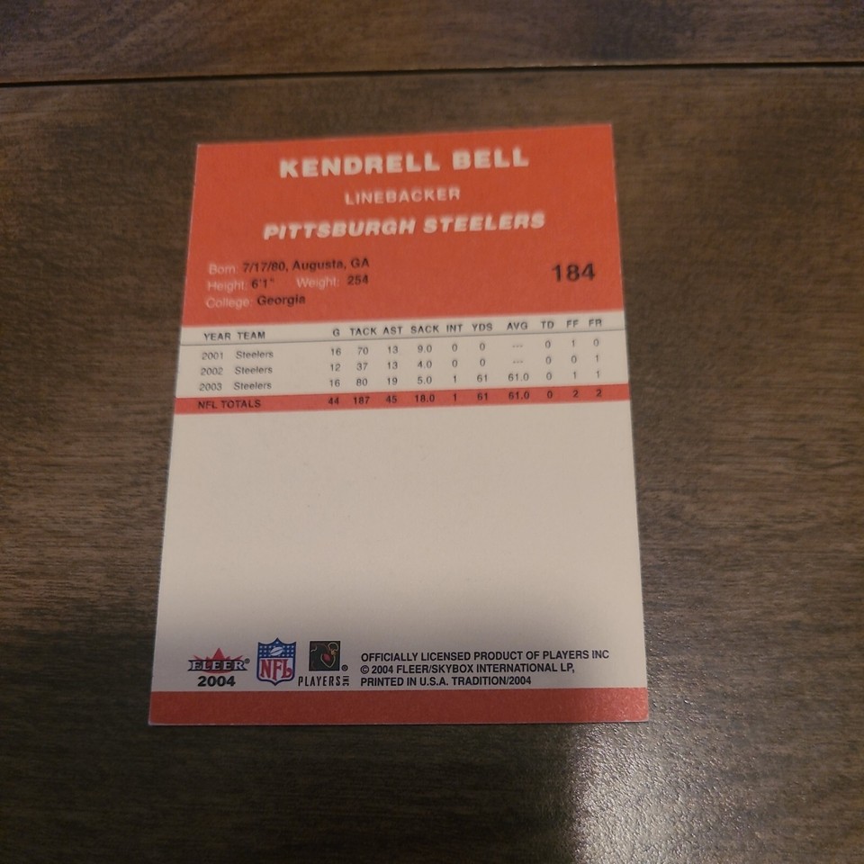 Nice 2004 Fleer Kendrell Bell Hand Signed Card | eBay