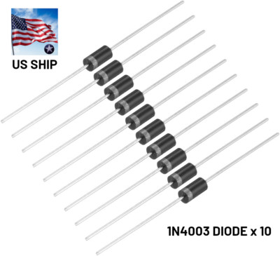 1N4003 Diode (10 Pcs) 1A 200V Rectifier Diode DO-41 Fast Switch IN4003 ...