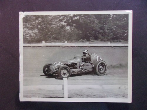 Vintaqe 1950's Open Wheel Race Card #73 Racing on Dirt Track B/W 8 x 10 ...