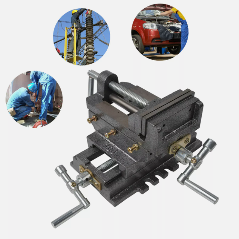Heavy Duty 4"Cross Slide Bench Vice,Swivel Base Machine Vise,Drill ...