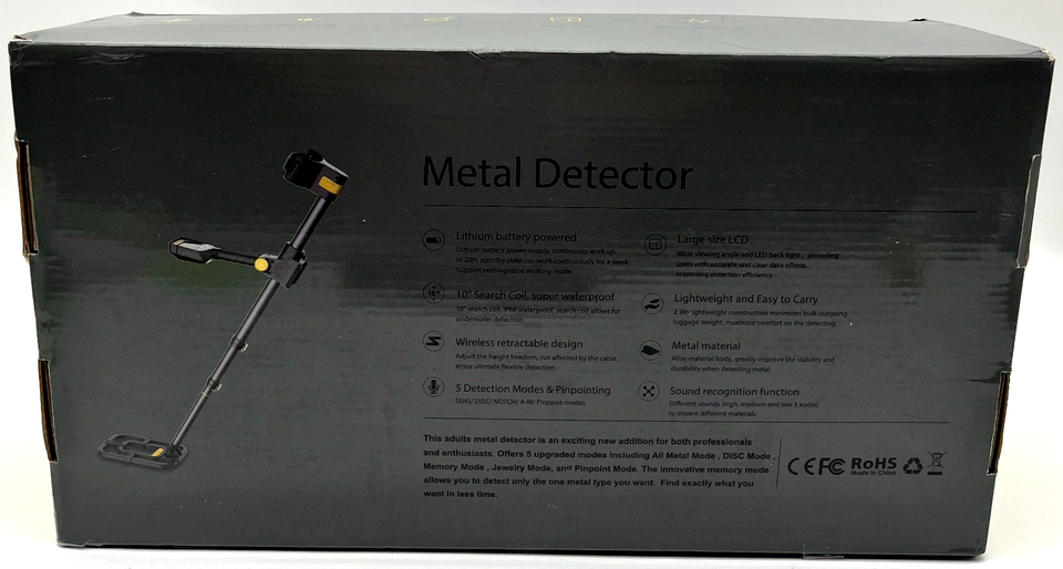 Retractable And Foldable Metal Detector With LCD Display Model GT1000 ...