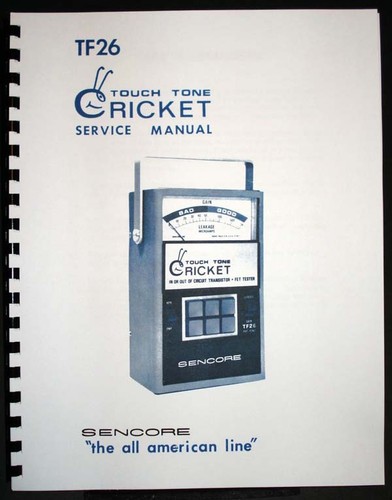 Sencore TF-26 TF26 Cricket Touch Tone FET and Transistor Tester Manual ...