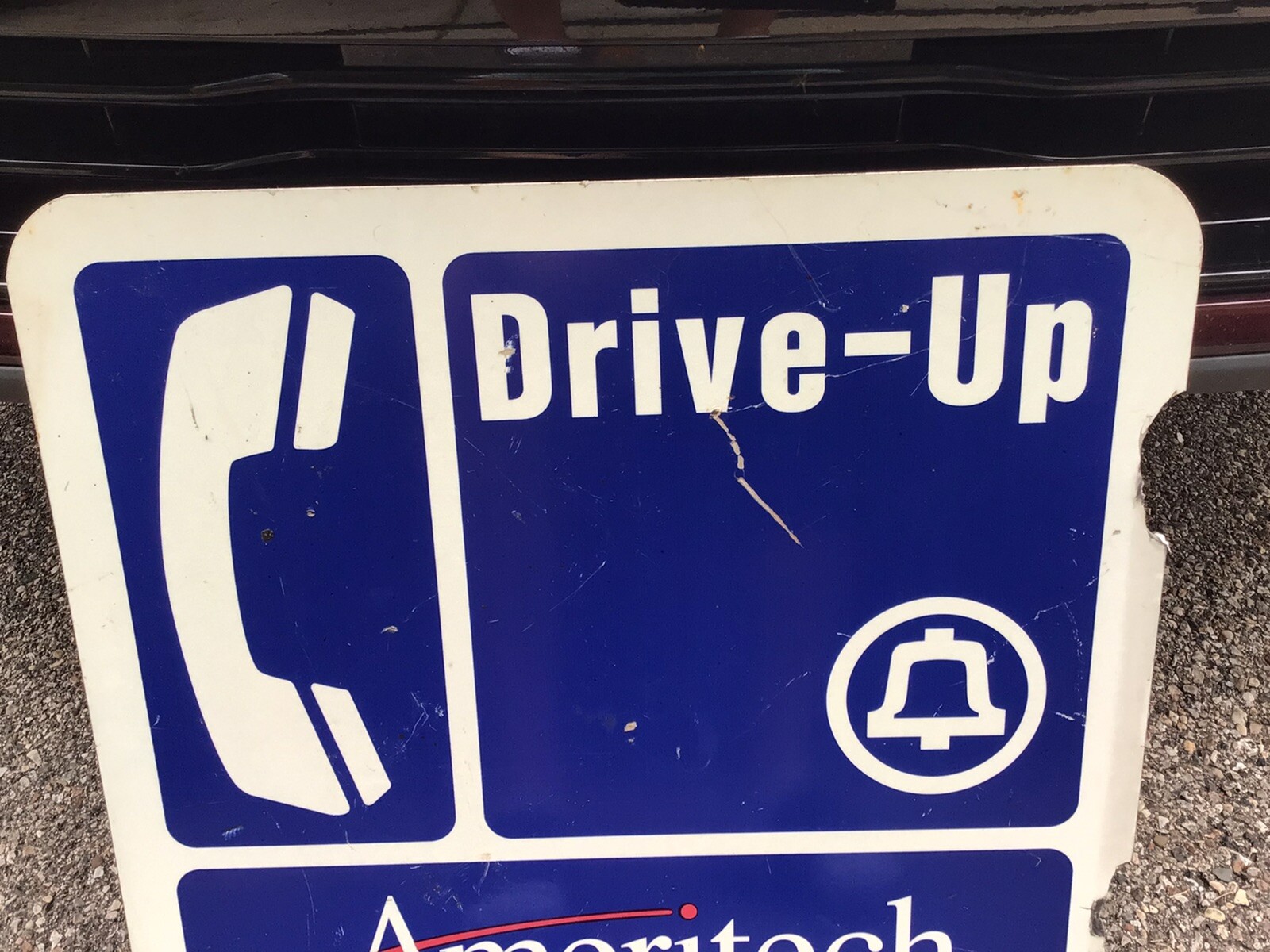 Vintage Ameritech Public Pay Phone Booth Metal Sign Double Sided 18" x ...