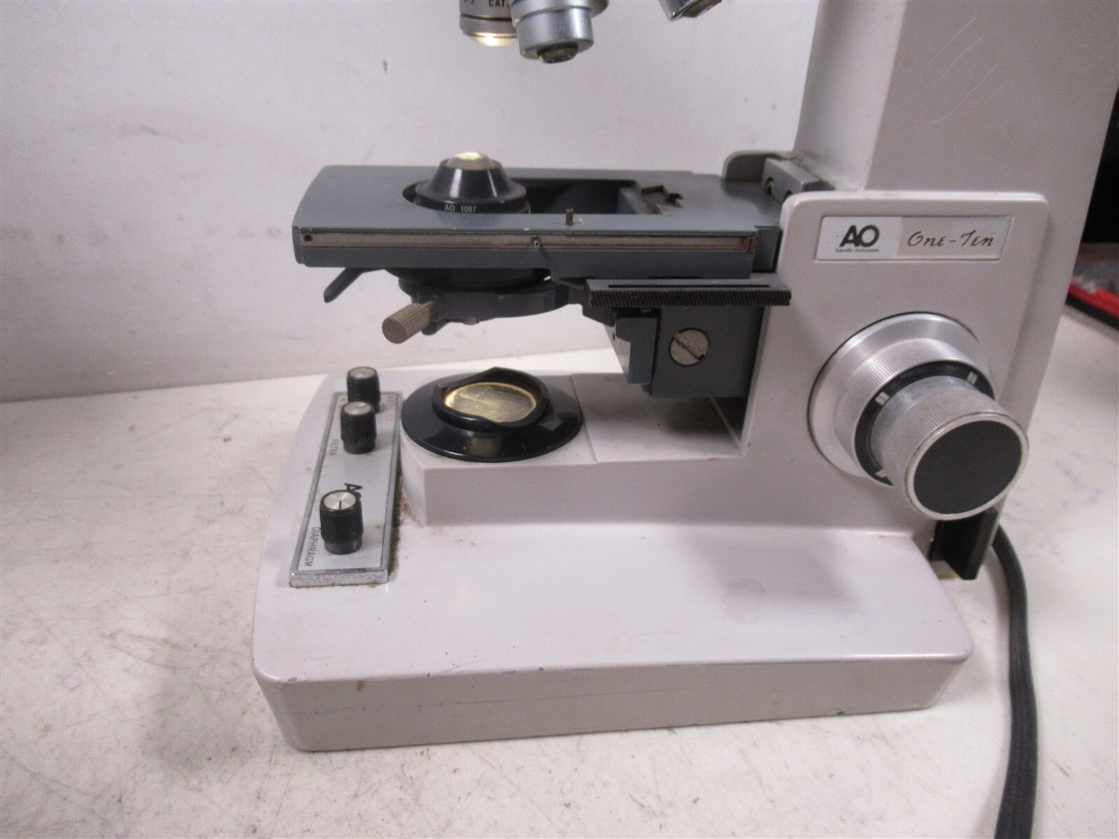 AO American Optical One-Ten MicroStar Trinocular Microscope w/ 5 ...