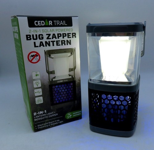 Bug, Insect Mosquito Zapper & Lantern Solar Powered, Camping, Pool, Outdoors NIB | eBay