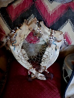 **AWESOME VINTAGE NATIVE AMERICAN BUFFALO JAW BONE DREAMCATCHER ONE OF ...
