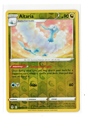 Pokémon TCG: Altaria 106/203 - Reverse Holo - Rare - Evolving Skies ...