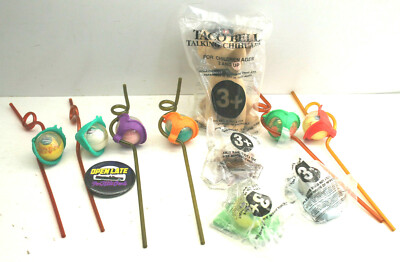 9pc 1997 Taco Bell Crazy Straws + Monster Eyes Creepy Floating ...