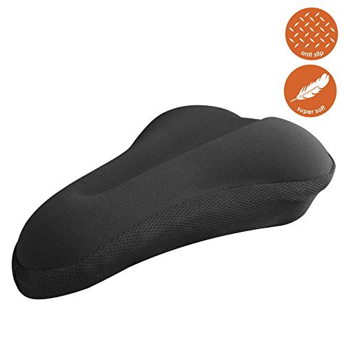 Bike Seat Cover - Extra Soft Memory Foam Bicycle Saddle Cushion Black ...