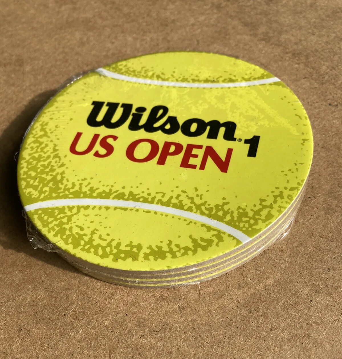 Wilson US Open Tennis Ball Shaped Drink Coasters. Pack Of 4. Cork Base ...