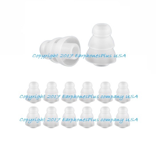 triple flange ear tips, trilevel earphone tips, replacement earbud tips ...