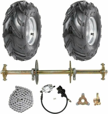 Complete 32" Rear Axle Hub Kit 6" 7" Wheels Brake Quad Buggy Go Kart ...