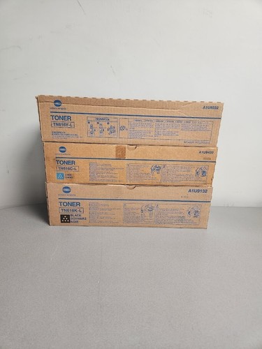 Konica Minolta TN-616K-L TN-616C-L TN-616Y-L bizhub Pro C6000L Lot of 3 ...