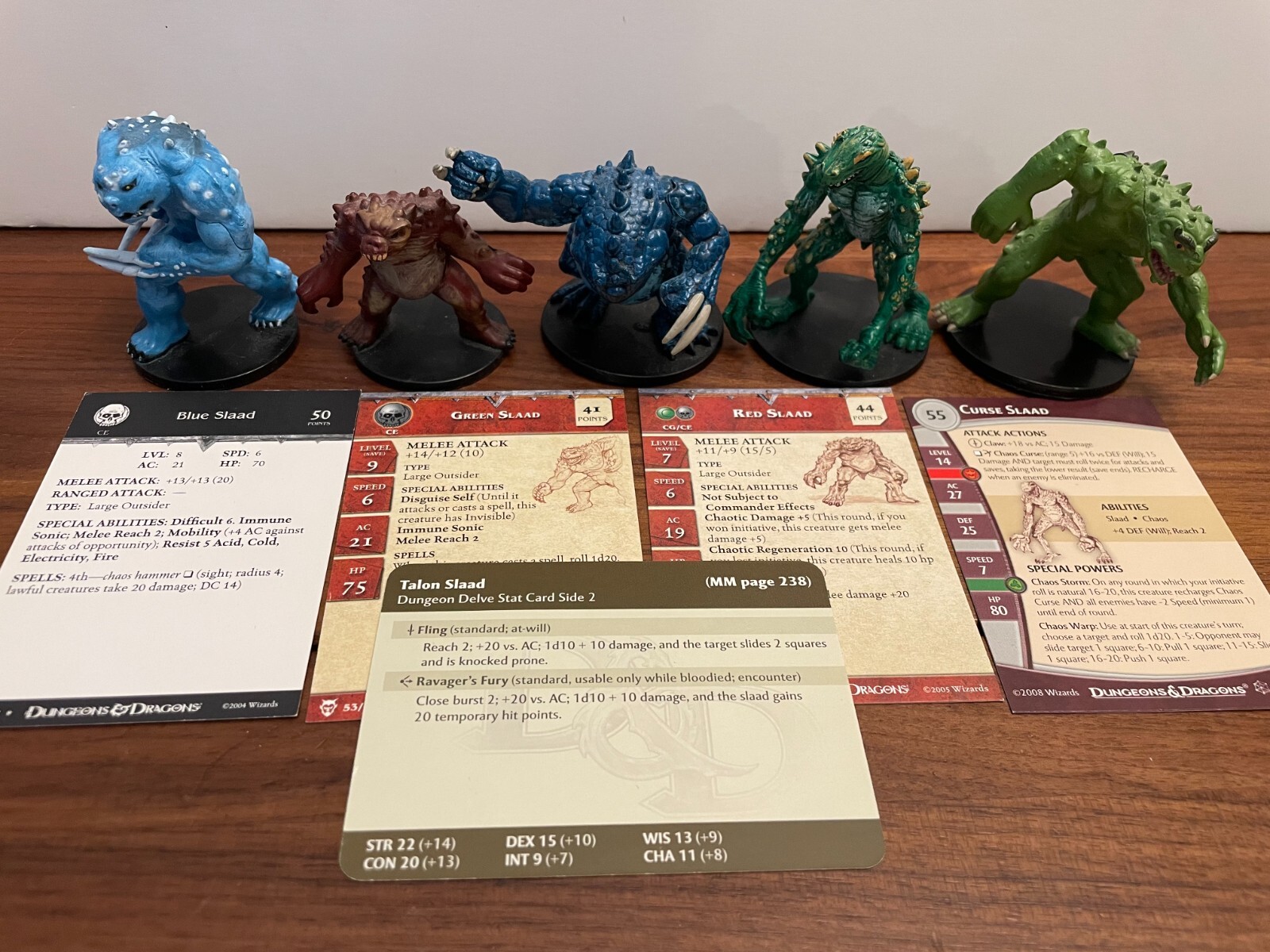 D&D Dungeons & Dragons Miniatures SLAAD Lot of 5 RPG Rare red curse ...