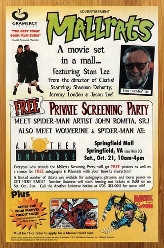1995 Mallrats/Marvel Comics Print Ad/Poster Kevin Smith Stan Lee Movie ...