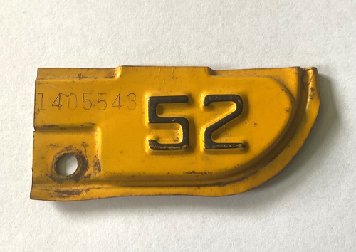 RARE 1952 CALIFORNIA LICENSE PLATE CORNER TAB ALL ORIGINAL HARD TO FIND ...