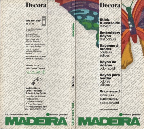 DECORA - Sample chart - Madeira - Embroidery Rayon - 122 - 3877 | eBay ...