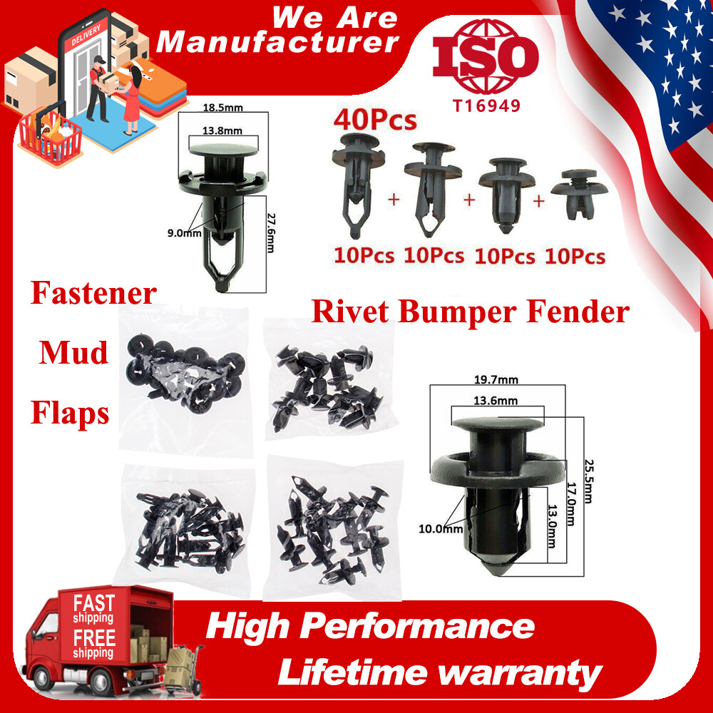 Plastic Clips For Cars US 40Pack Rivet Push Pin Bumper Fender Retainer ...