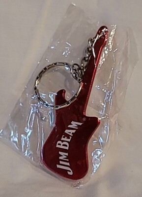 Jim Beam Guitar 🎸 Shape Red Keychain | eBay