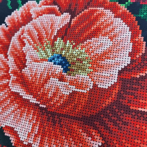 Bead Embroidery Kit Poppy DIY Craft Kit Bead Needlepoint t-1390 | eBay