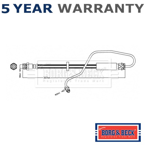 Borg & Beck Front Brake Hose Fits Audi A5 A4 Allroad 1.4 2.0 TDi 3.0 ...